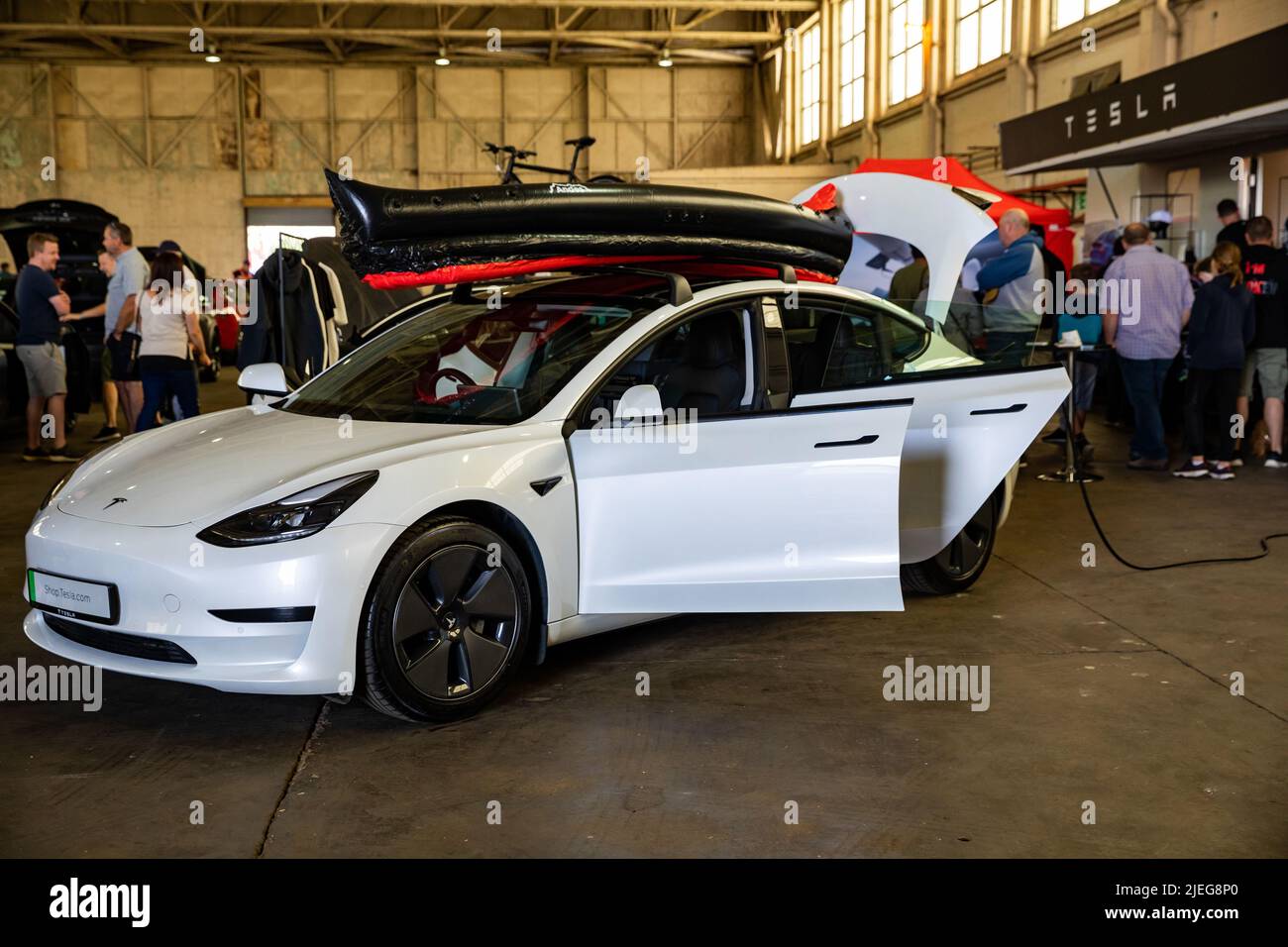 Tesla Owners Fun Day at Bicester Aerodrome, Bicester Stock Photo - Alamy