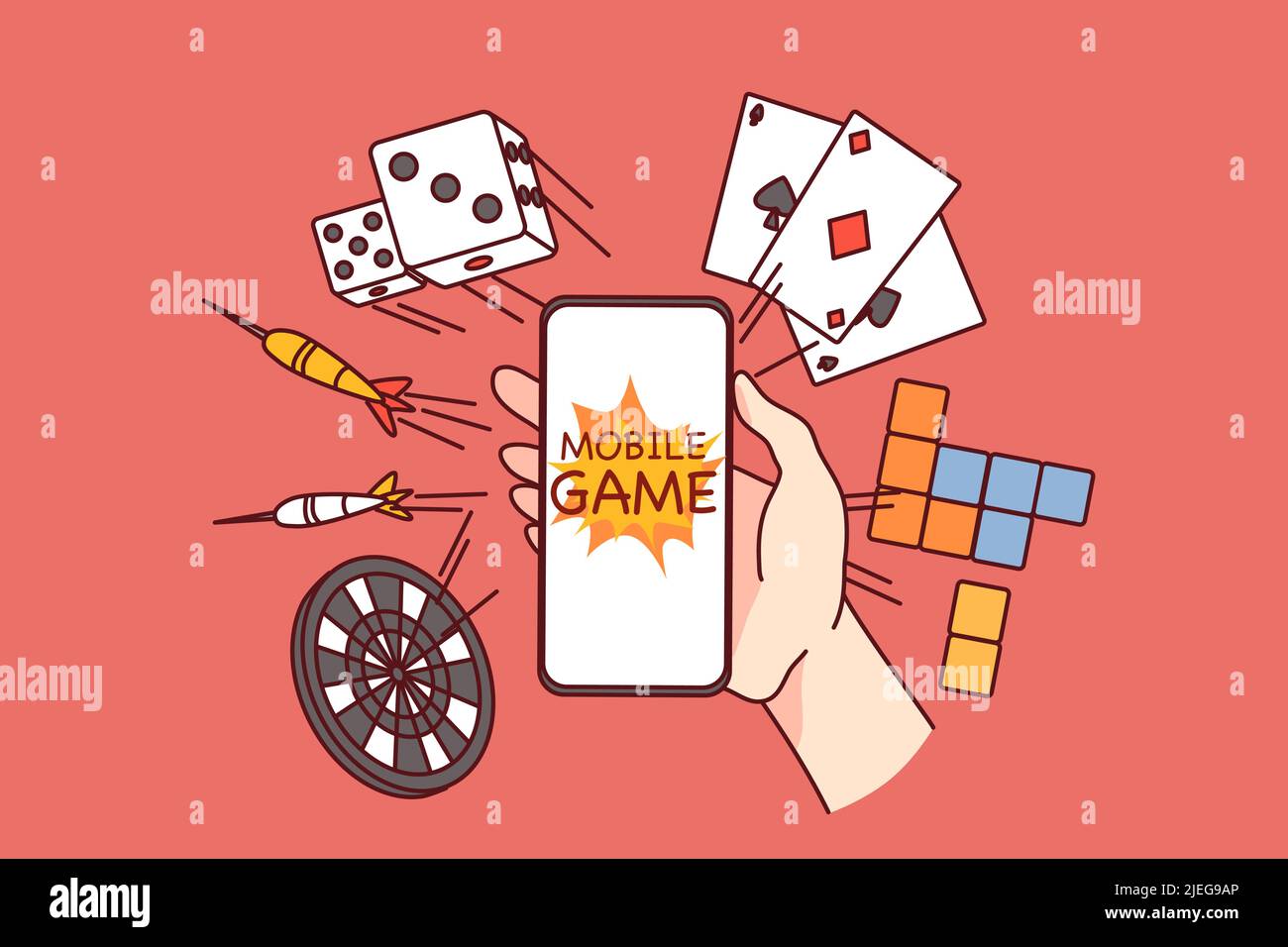 Mobile game addiction Stock Vector Images - Alamy