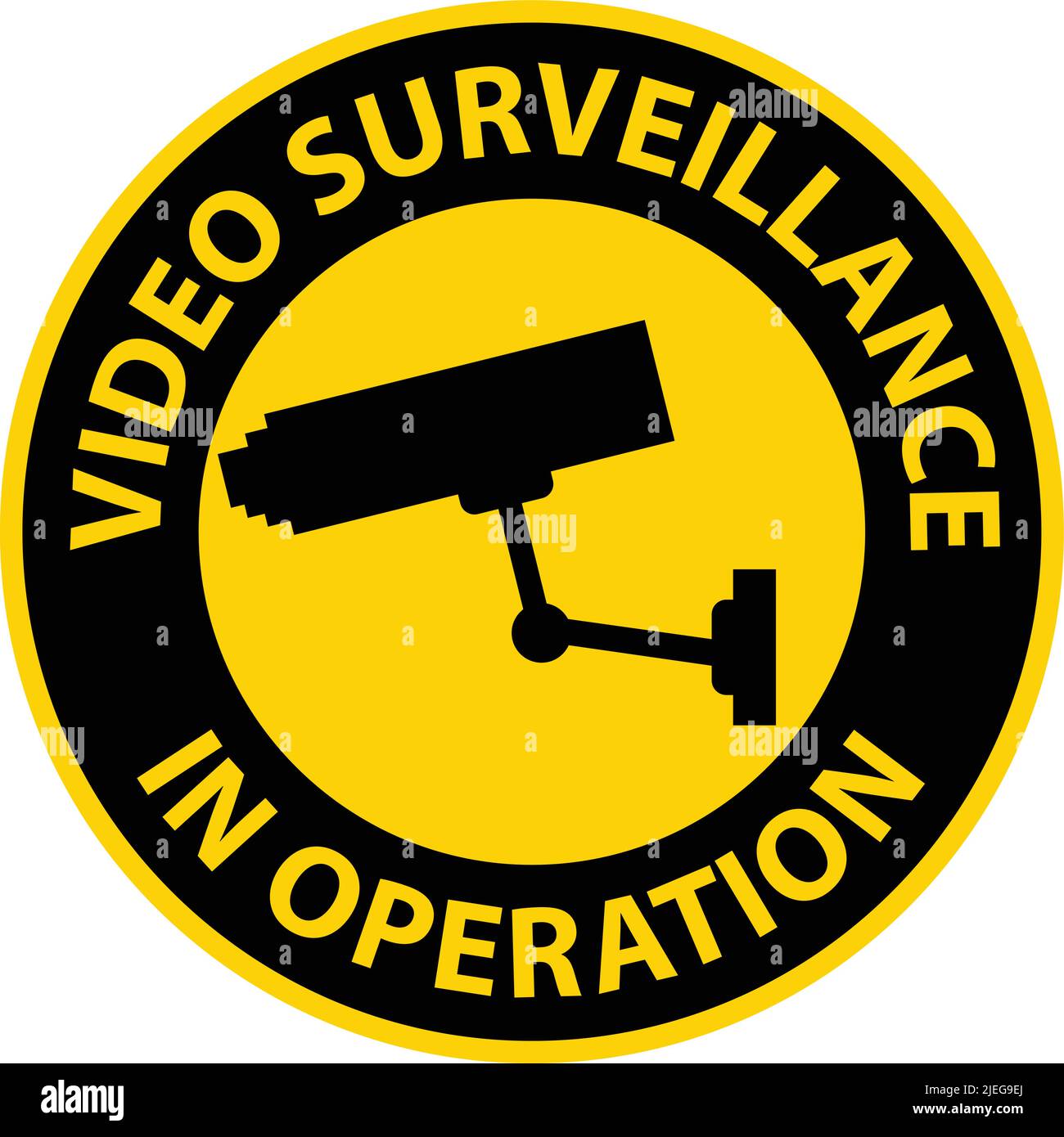 Caution Video Surveillance In Operation Sign White Background Stock ...