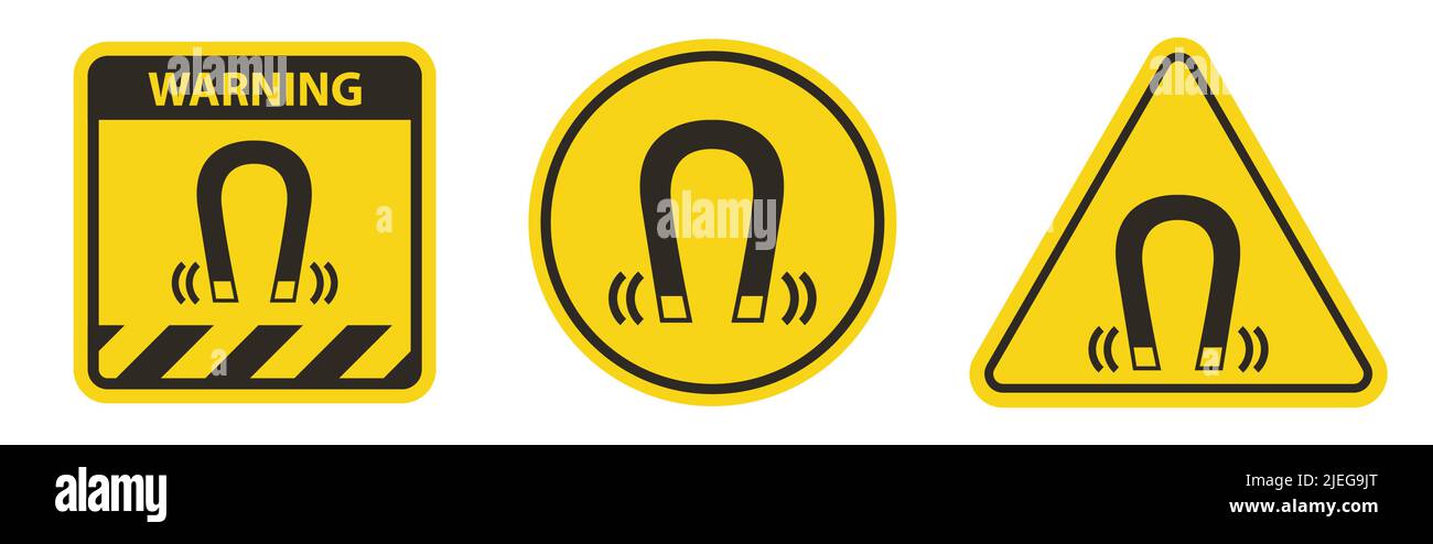 Beware Magnetic Field Symbol Sign Isolate On White Background,Vector ...