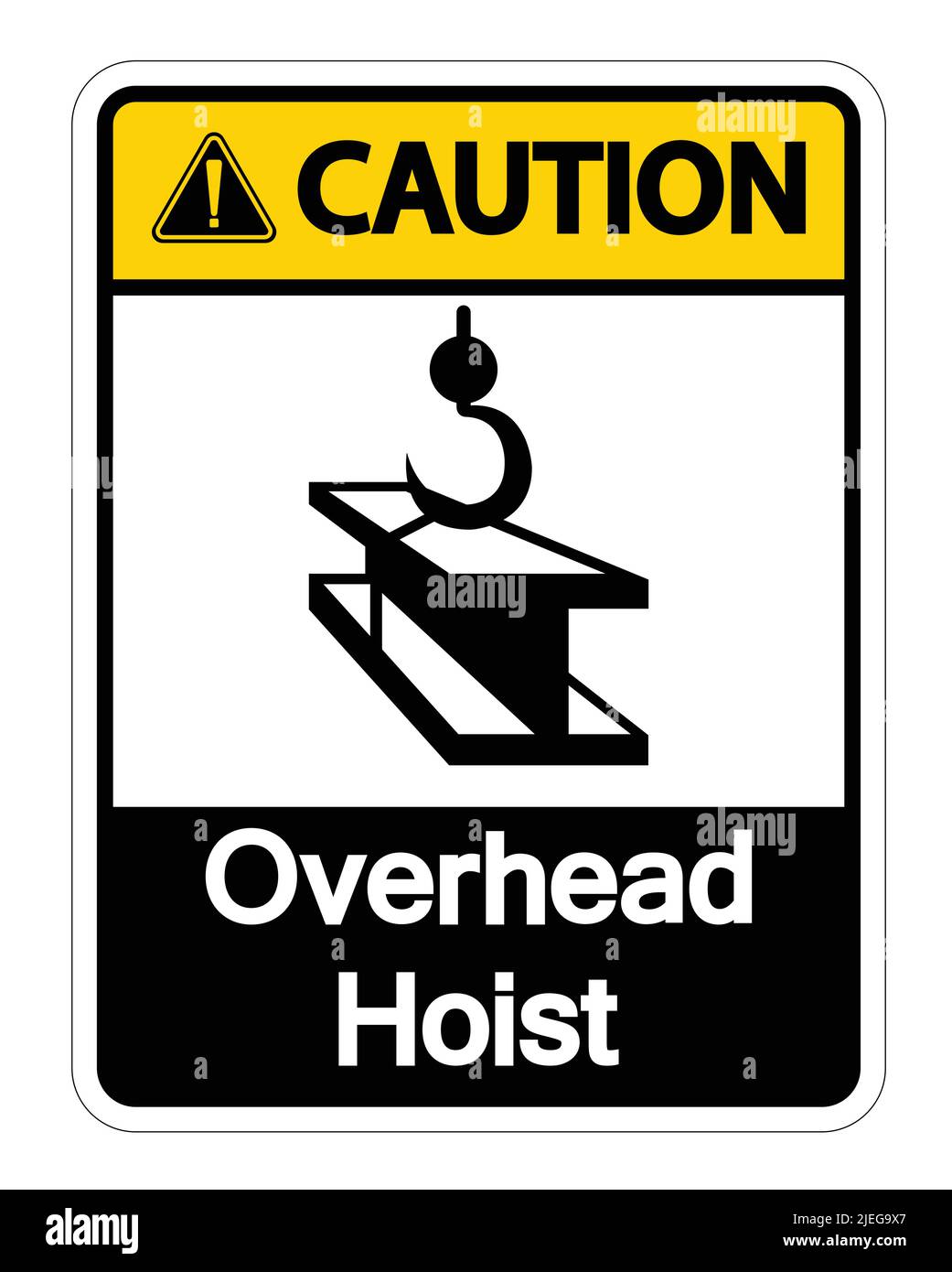 Caution Overhead Hoist Symbol Sign Isolate On White Background,Vector ...