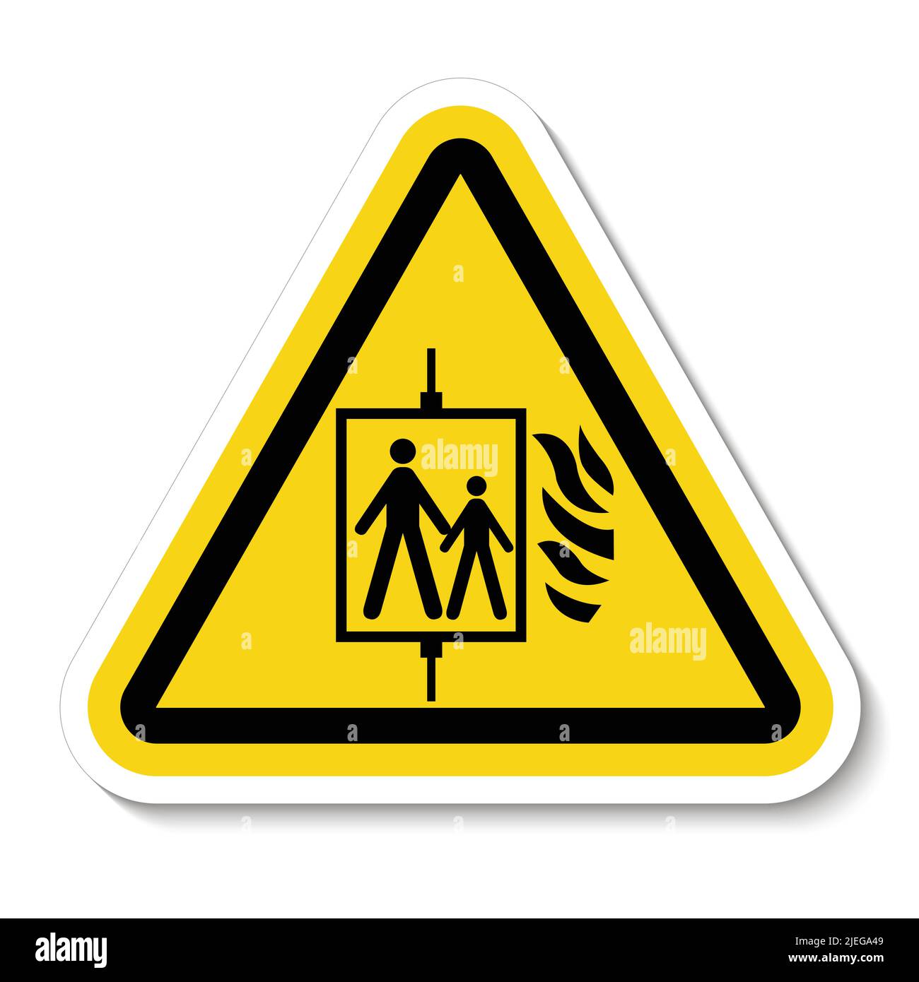 Sign caution lift elevator building hi-res stock photography and images ...