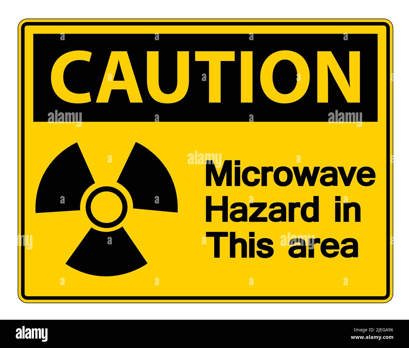 Caution Microwave Hazard Sign on white background,vector illustration ...