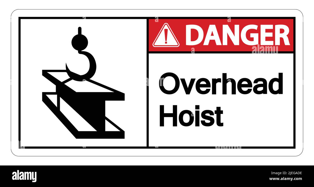 Danger Overhead Hoist Symbol Sign Isolate On White Background,Vector ...