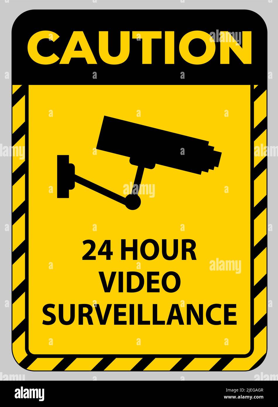 Caution Sign CCTV 24 Hour Video Surveillance Stock Vector Image & Art ...