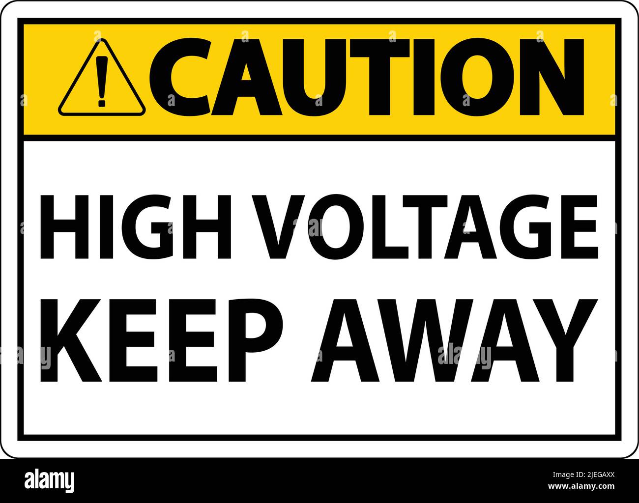 Caution High Voltage Keep Away Sign On White Background Stock Vector ...