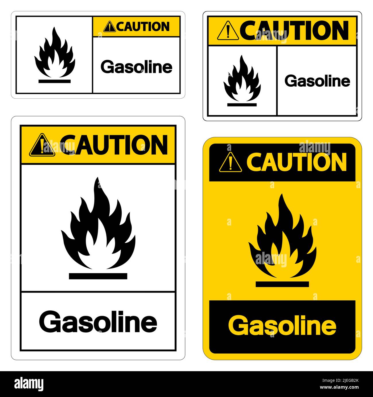 Caution Gasoline Symbol Sign On White Background Stock Vector Image ...