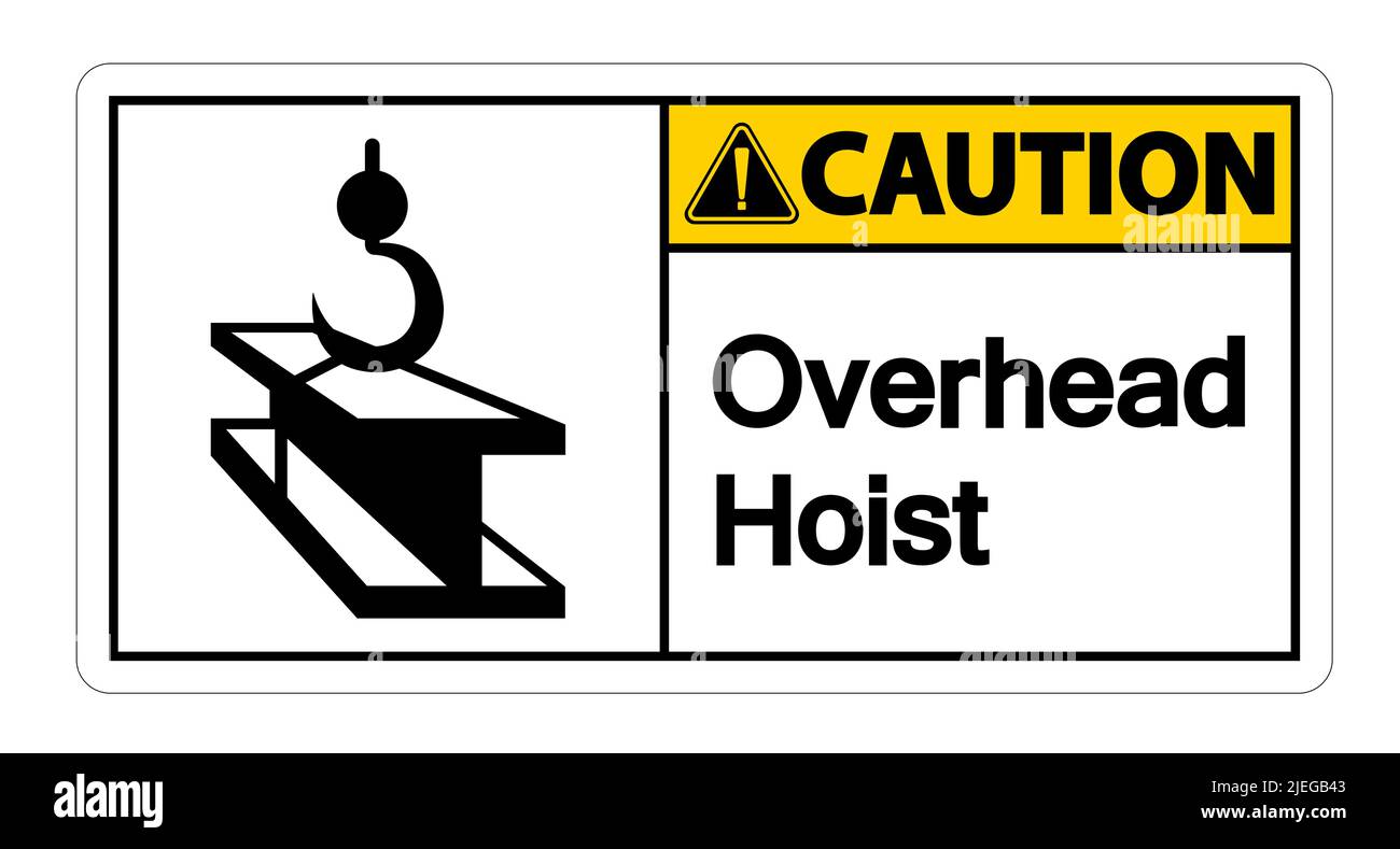 Caution Overhead Hoist Symbol Sign Isolate On White Background,Vector ...