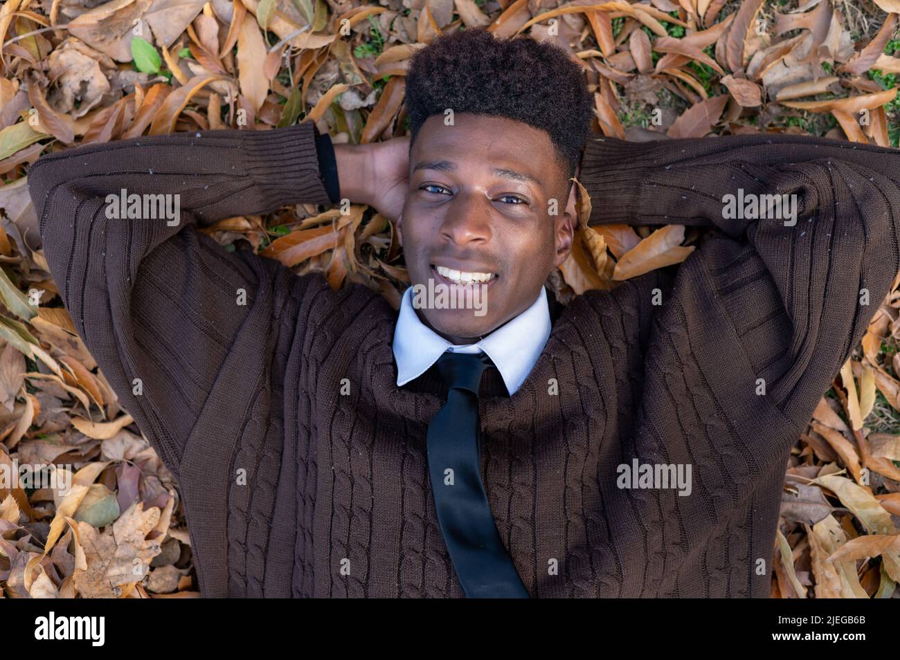 Male on fallen leaves hi-res stock photography and images - Alamy