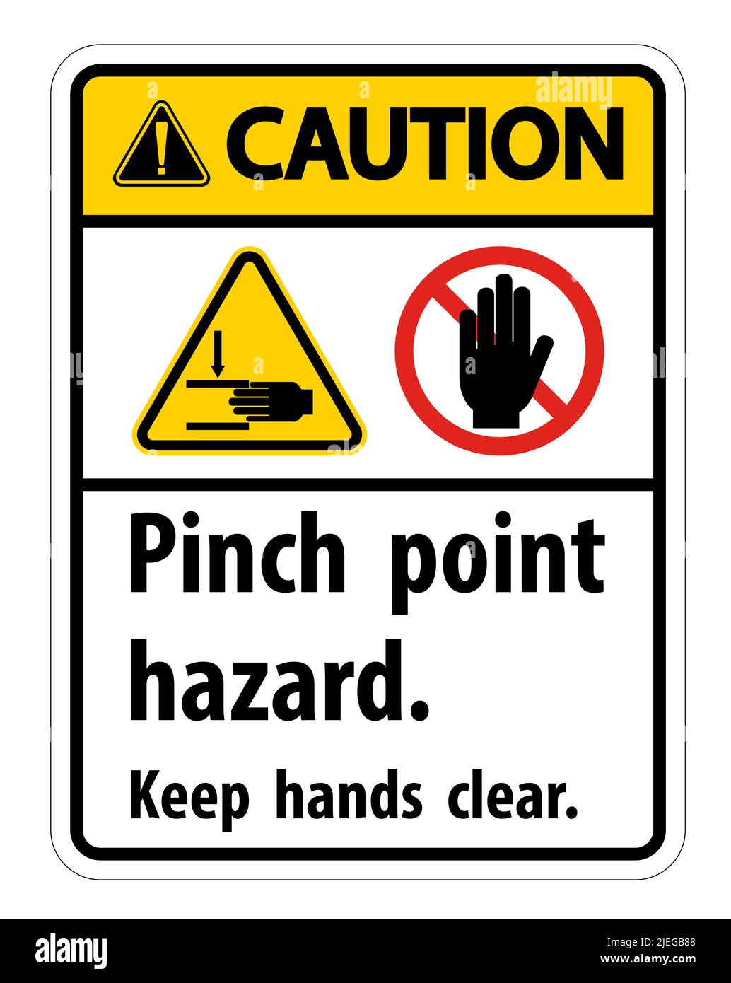 Caution Pinch Point Hazard,Keep Hands Clear Symbol Sign Isolate on ...
