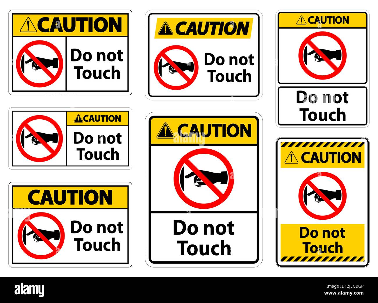 Caution do not touch sign label on transparent background Stock Vector ...