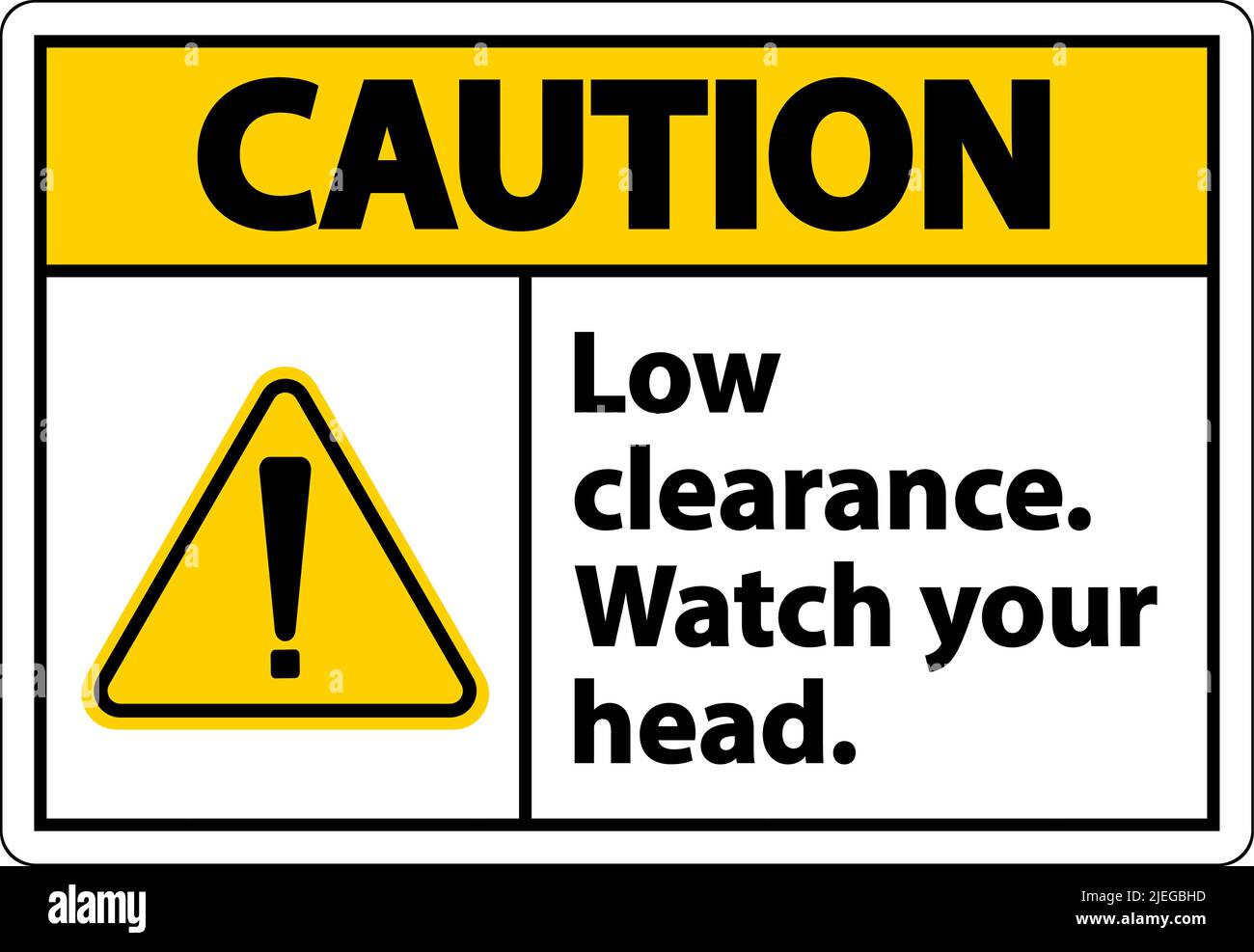 Caution Watch Your Head Sign On White Background Stock Vector Image ...