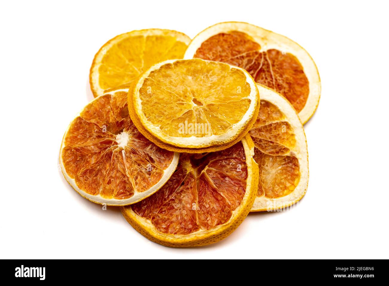 Dried orange slices. Sliced dried orange isolated on a white background ...