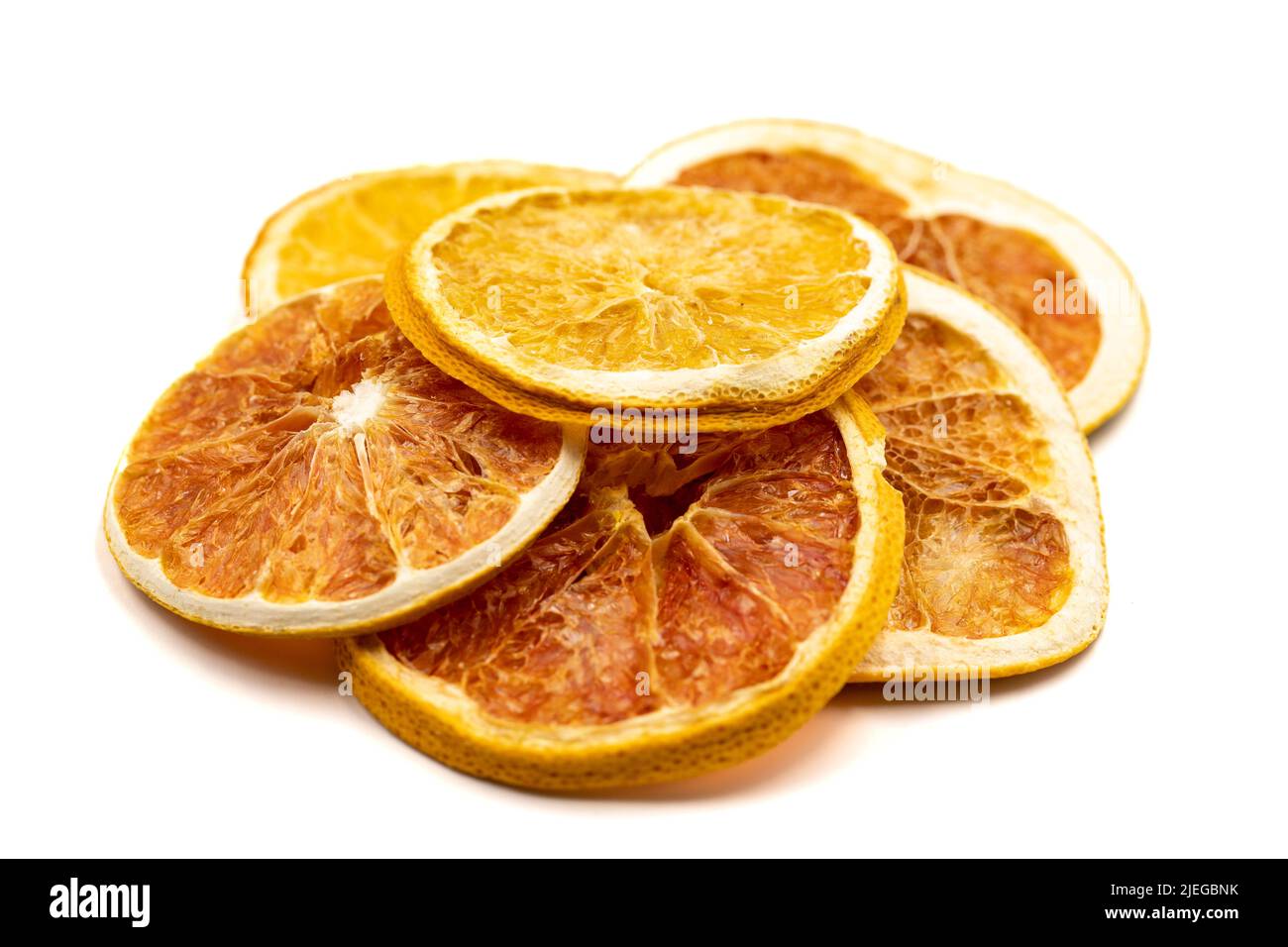 Dried orange slices. Sliced dried orange isolated on a white background ...