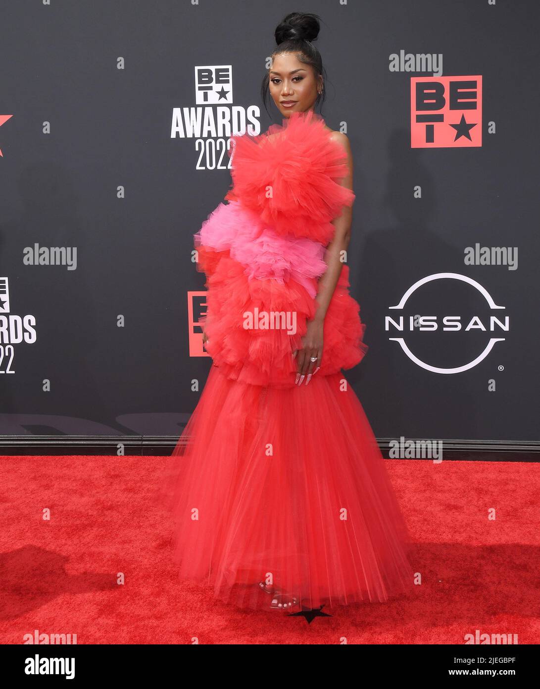 Los Angeles, USA. 26th June, 2022. Muni Long arrives at the BET Awards ...