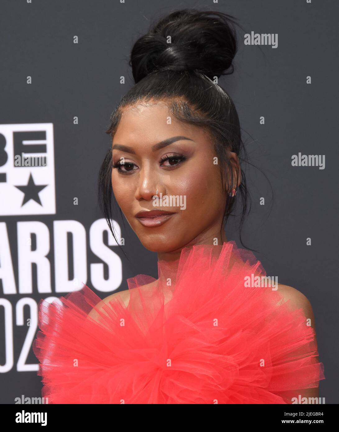 Los Angeles, USA. 26th June, 2022. Muni Long arrives at the BET Awards ...