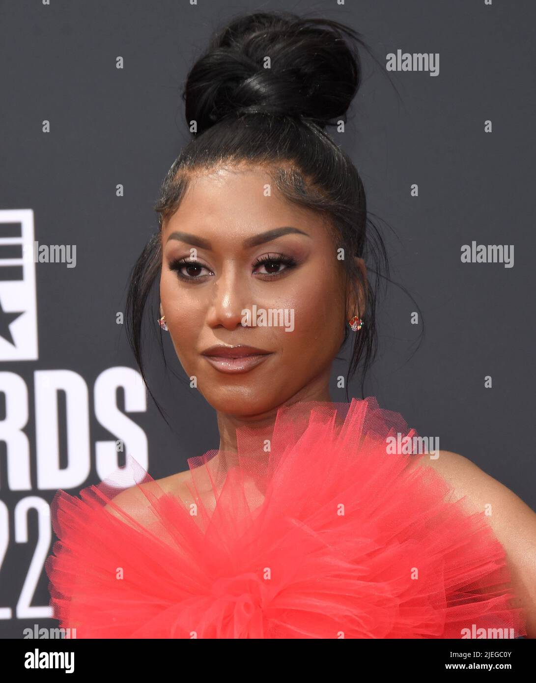 Los Angeles, USA. 26th June, 2022. Muni Long arrives at the BET Awards ...