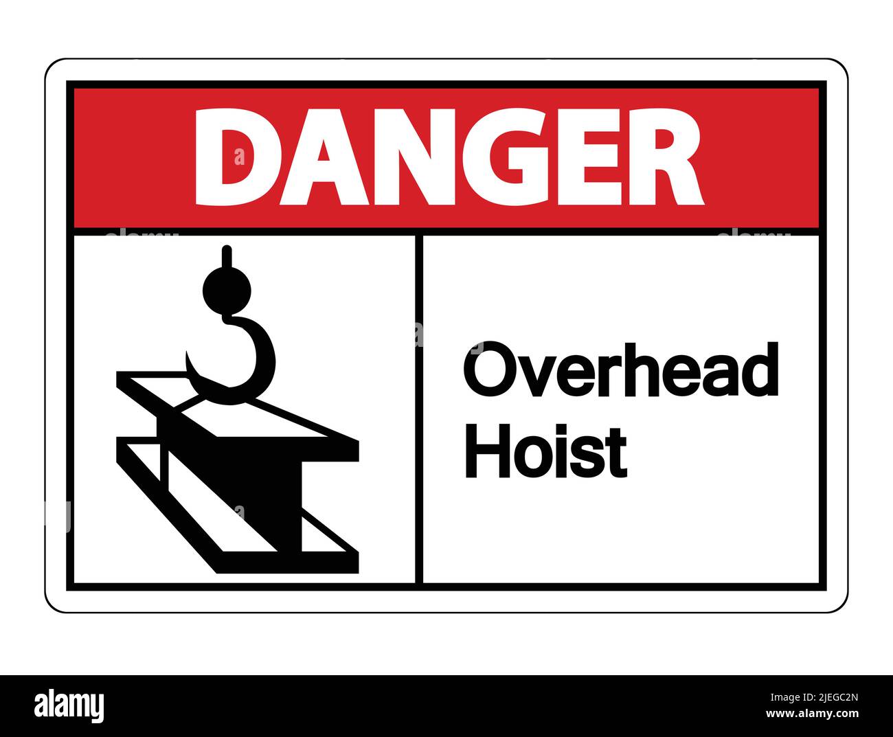 Danger Overhead Hoist Symbol Sign Isolate On White Background,Vector ...