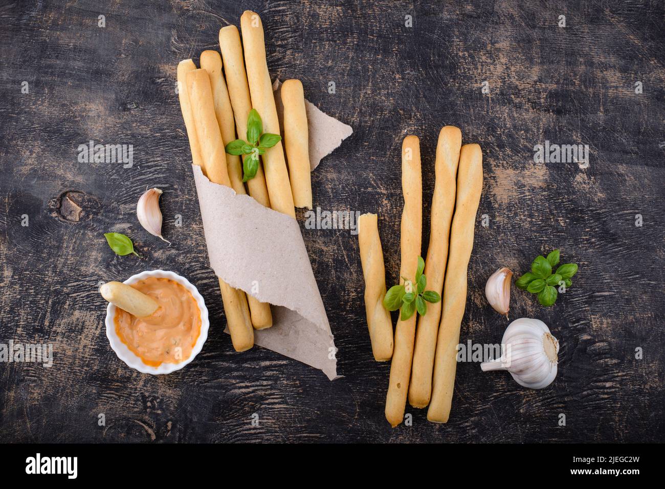 Italian grissini, traditional appetizer breadstick Stock Photo - Alamy