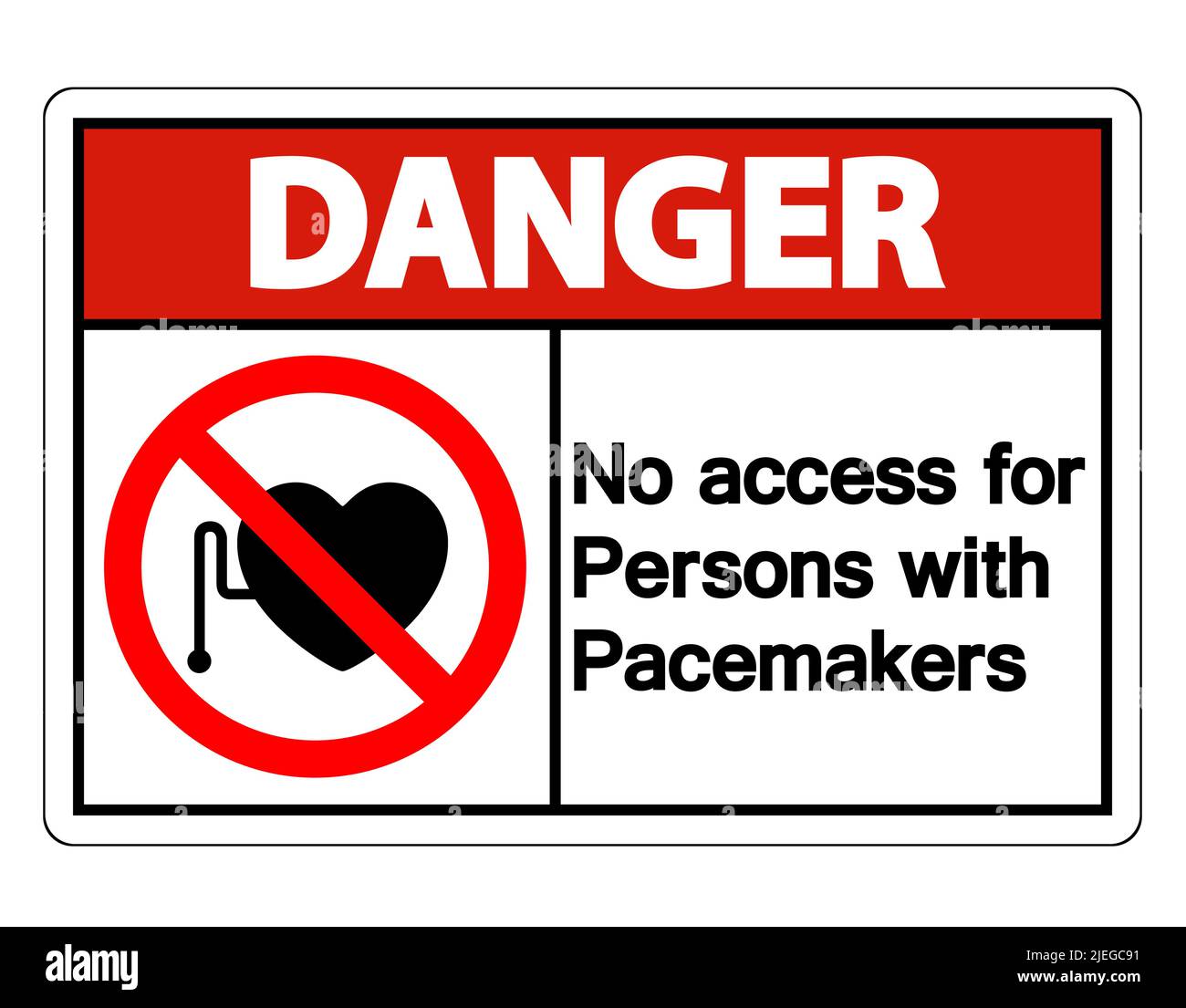 Danger No Access For Persons With Pacemaker Symbol Sign Isolate On ...