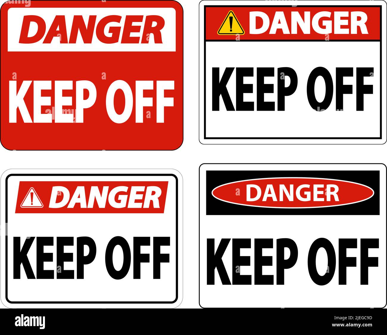 Danger Keep Off Label Sign On White Background Stock Vector Image & Art ...