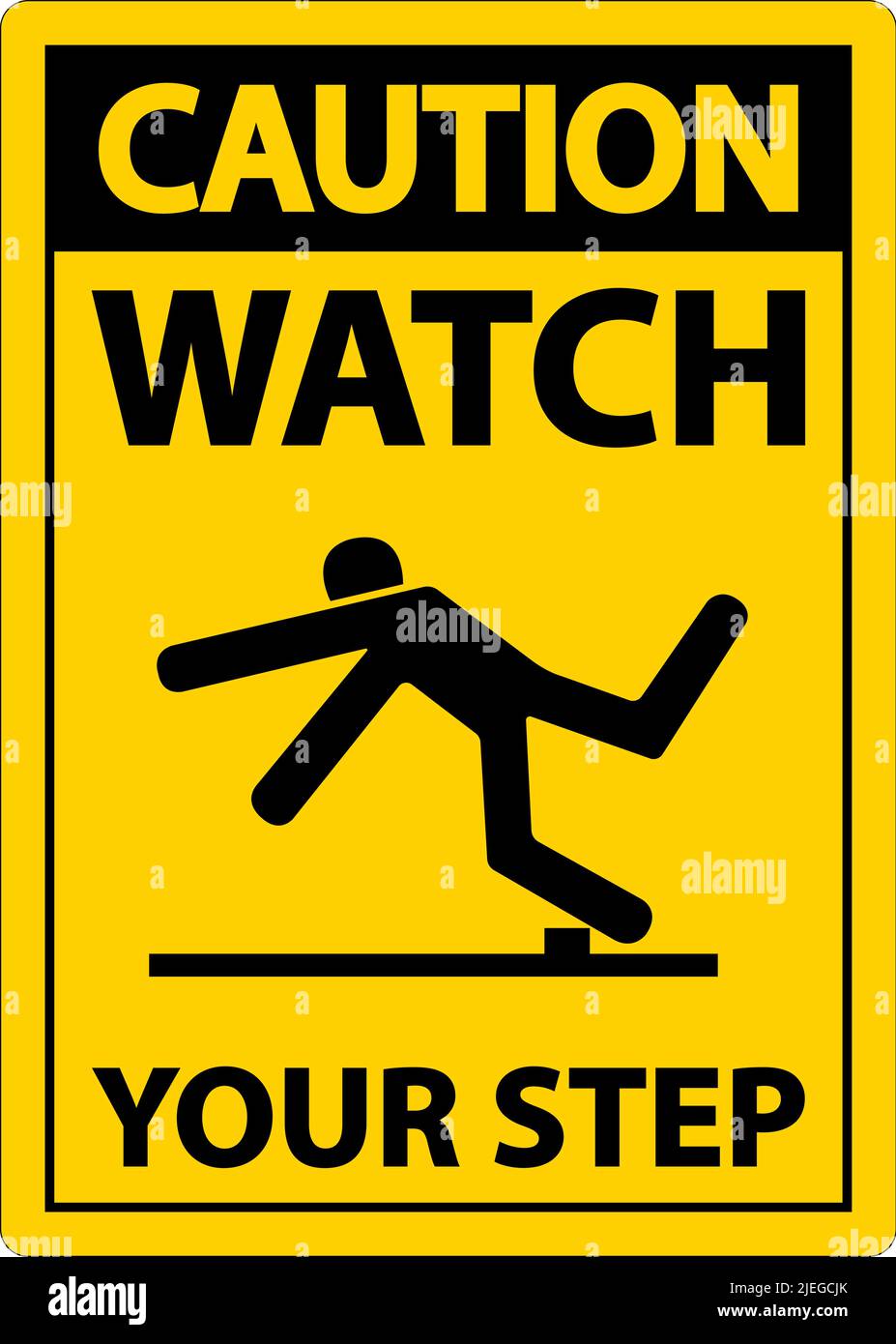 Caution Watch Your Step Sign On White Background Stock Vector Image ...