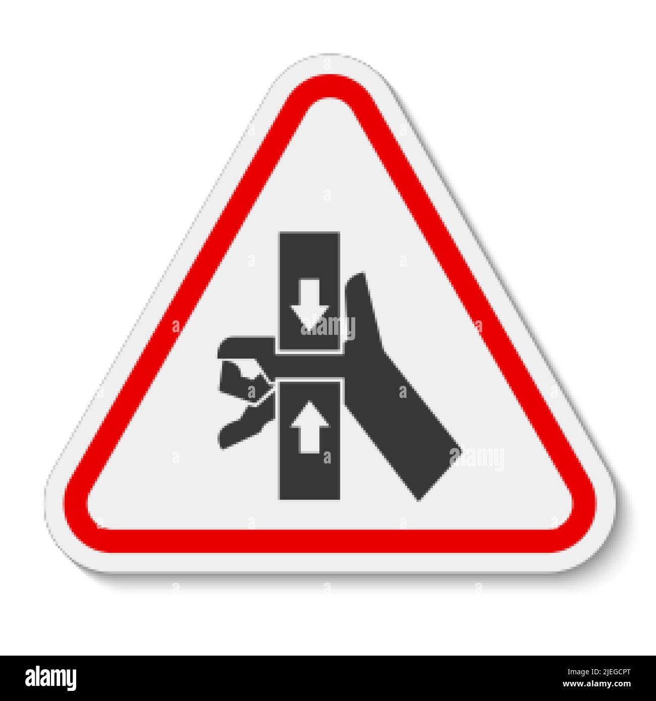 Hand Crush Force From Top And Bottom Symbol Sign Isolate on White ...