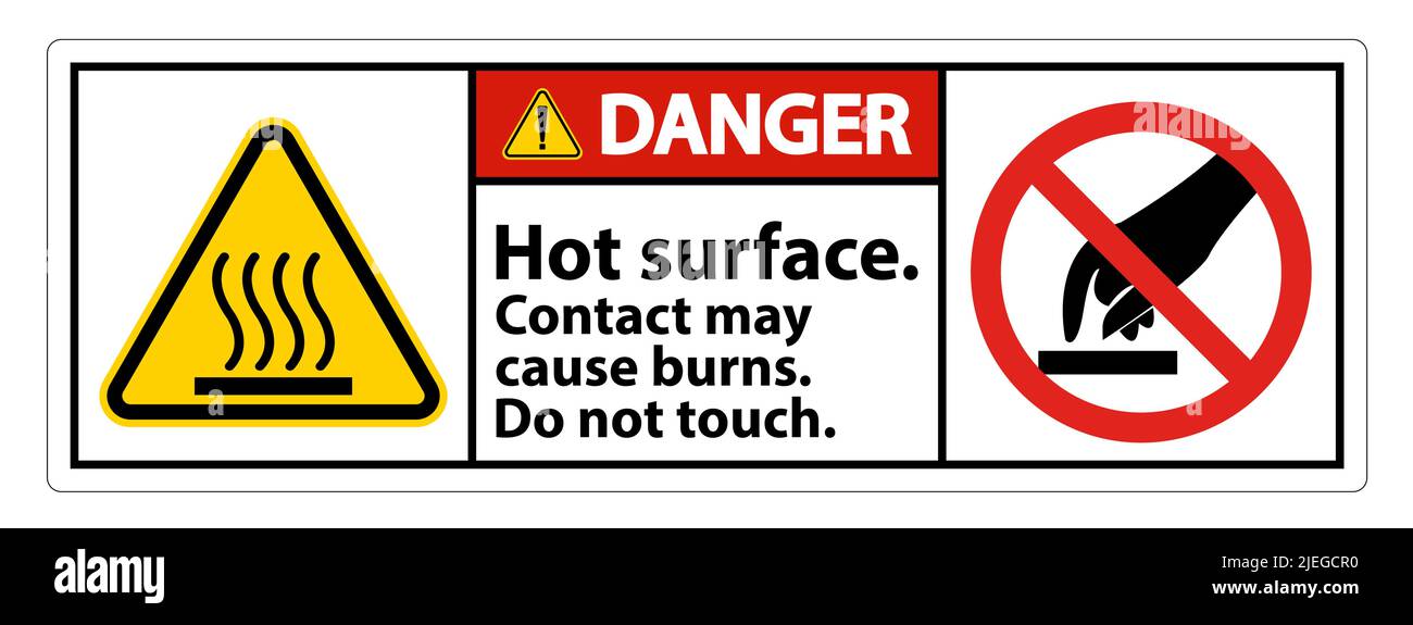 Danger Hot Surface Do Not Touch Symbol Sign Isolate on White Background ...