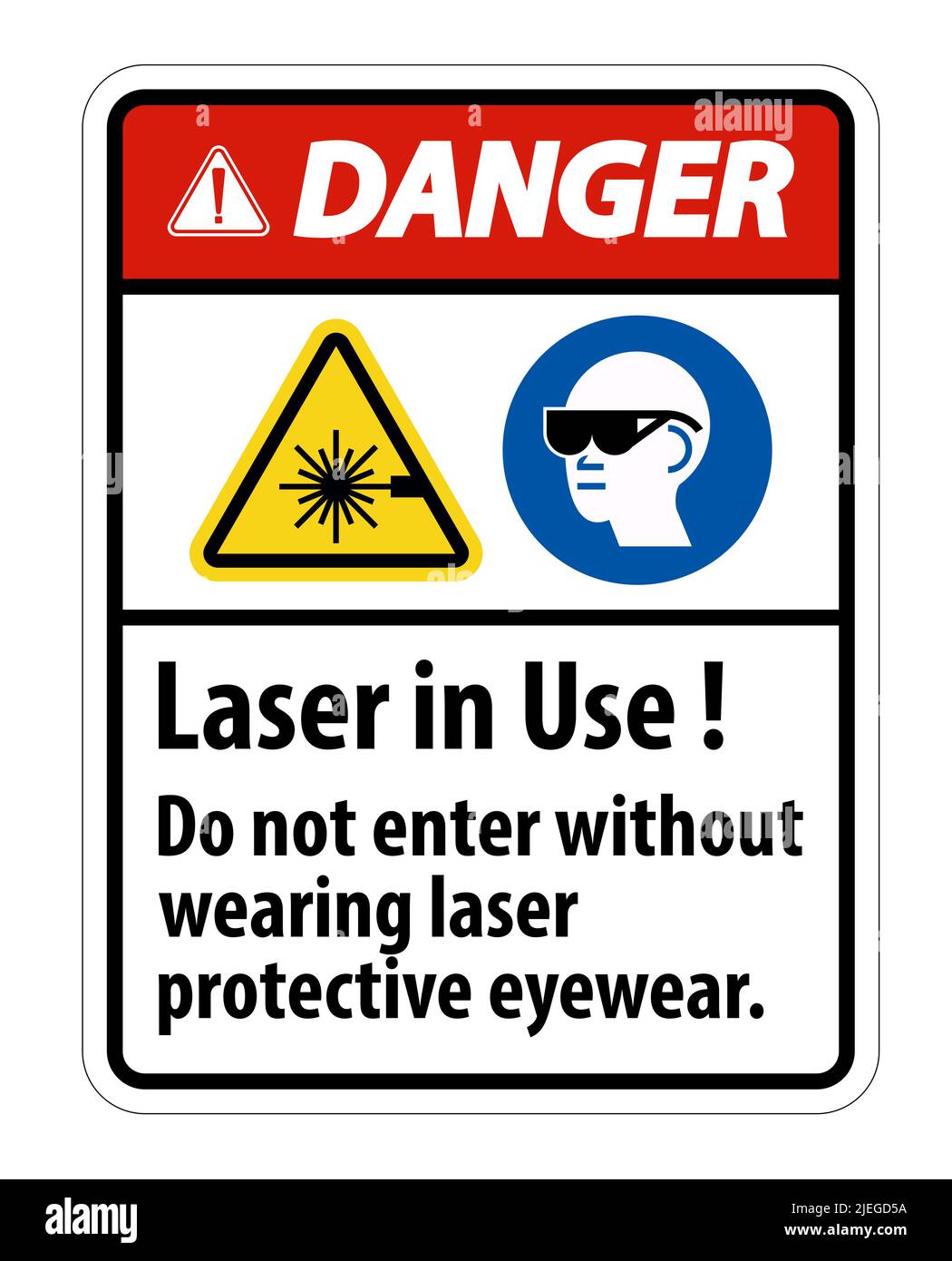 Danger Warning PPE Safety Label,Laser In Use Do Not Enter Without ...