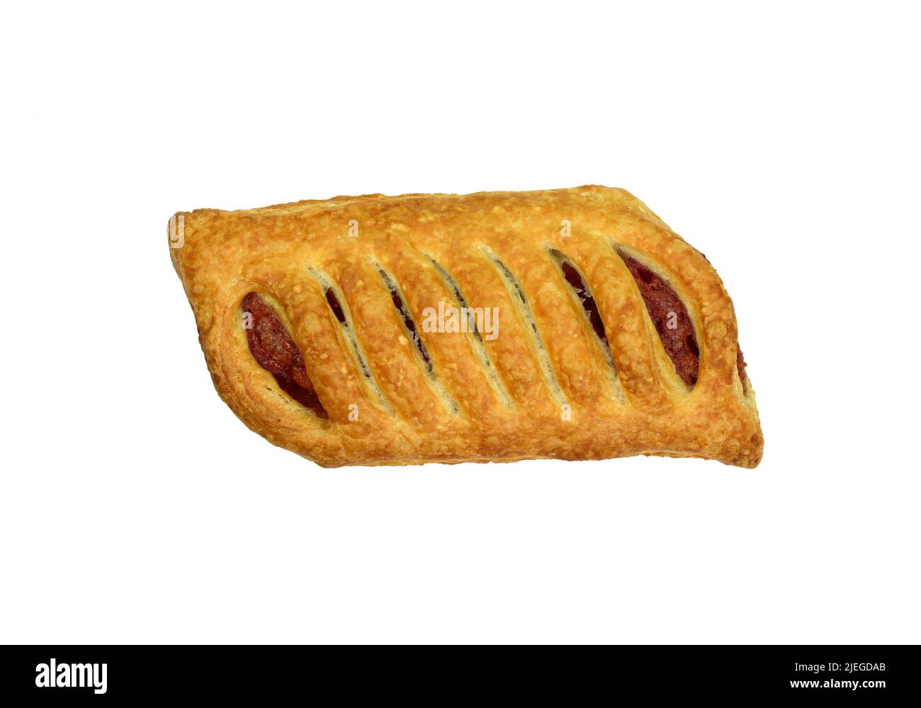 Puff pastry filled with jam isolated on white background Stock Photo ...