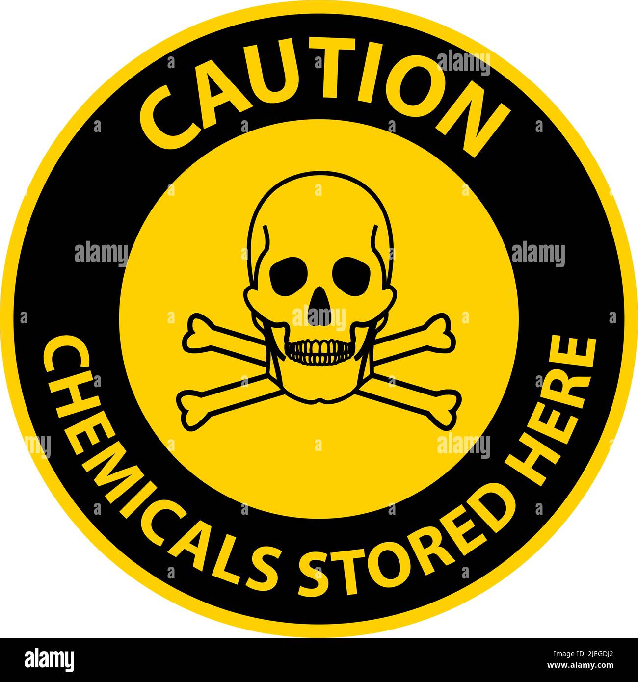 Caution Chemicals Stored Here Sign On White Background Stock Vector ...