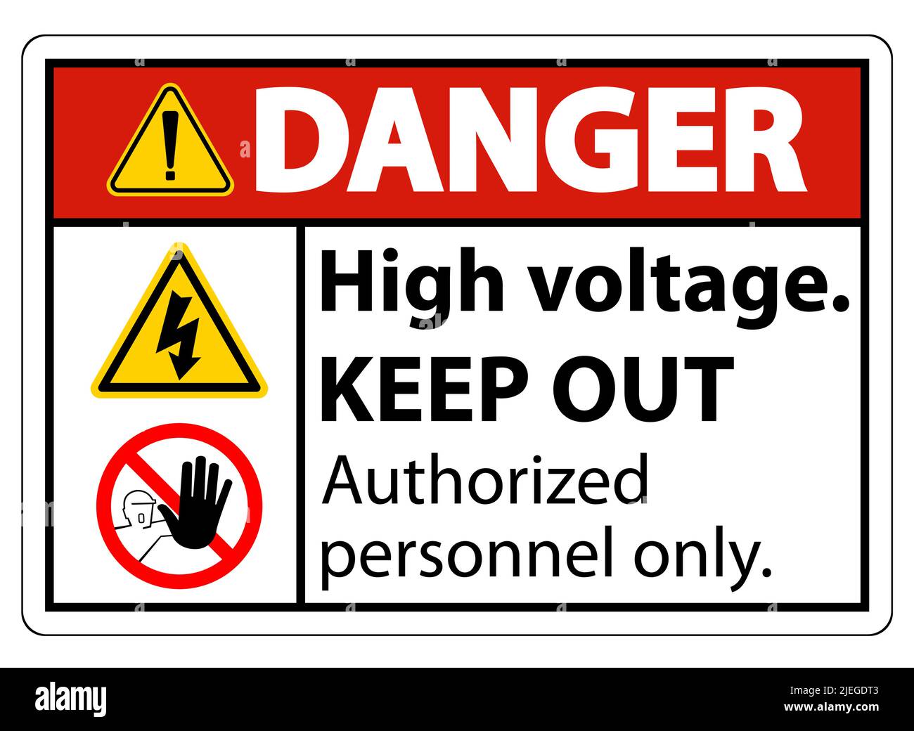 Danger High Voltage Keep Out Sign Isolate On White Background,Vector ...