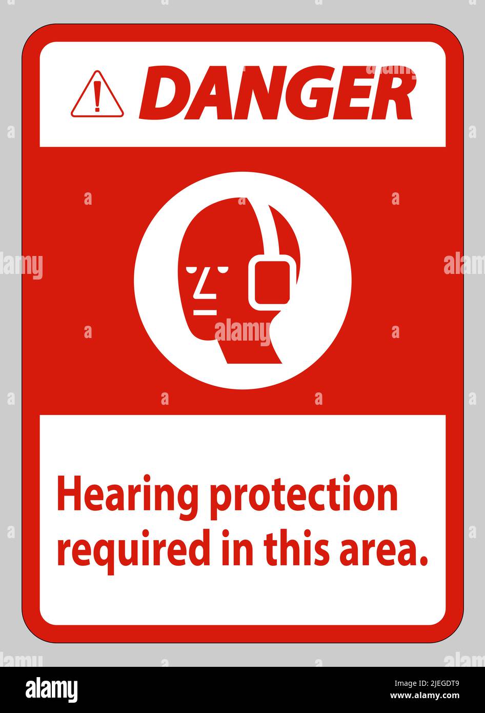 Danger Ppe Sign Hearing Protection Required In This Area With Symbol