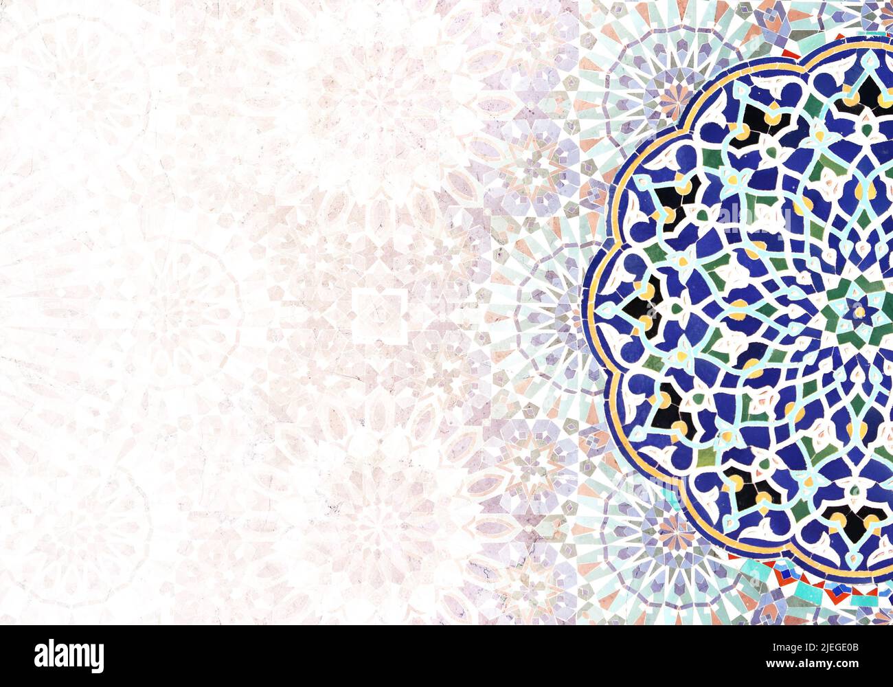 Detail of traditional persian mosaic wall with geometrical and floral ...