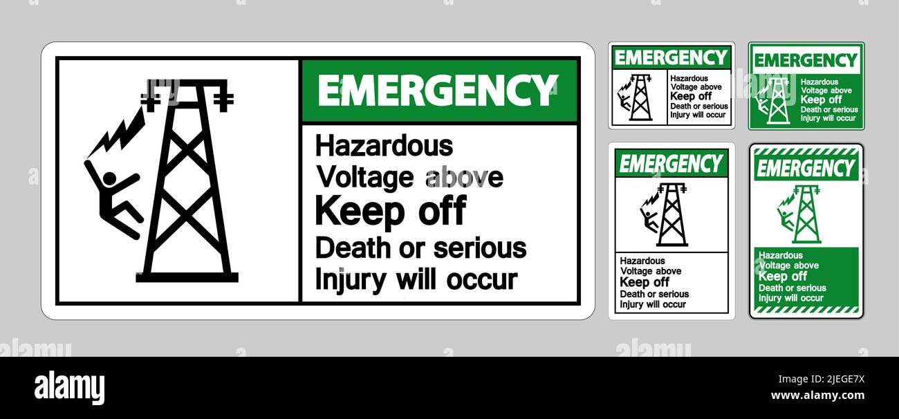 Emergency Hazardous Voltage Above Keep Out Death Or Serious Injury Will ...