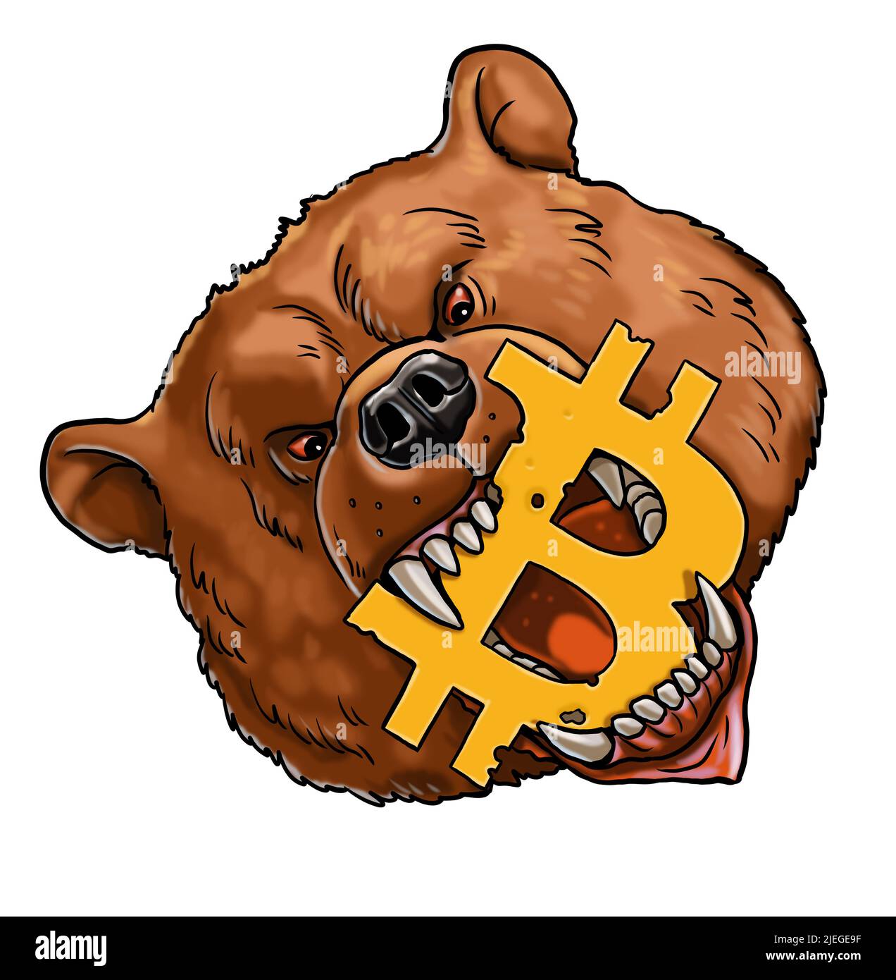 Bear market for bitcoin. Cryptocurrency price crash. Bitcoin with bear ...