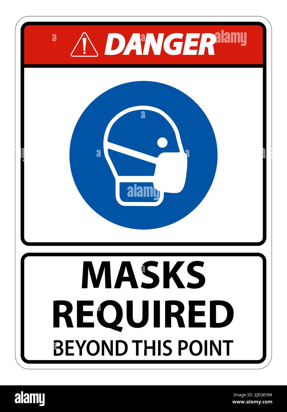 Danger Masks Required Beyond This Point Sign Isolate On White ...