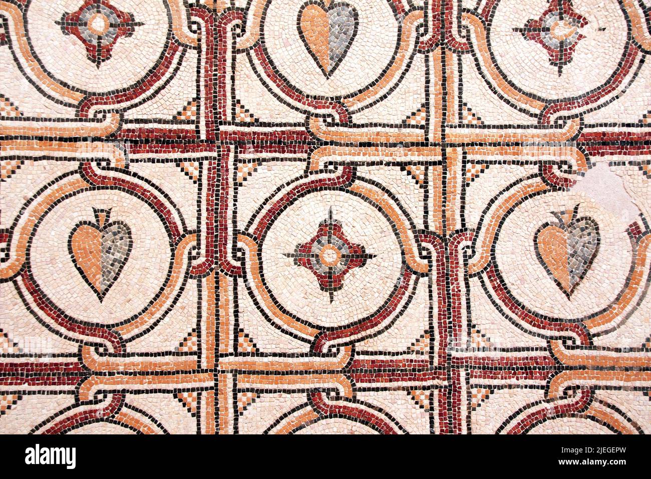 Ancient byzantine natural stone tile mosaics with with geometric ...