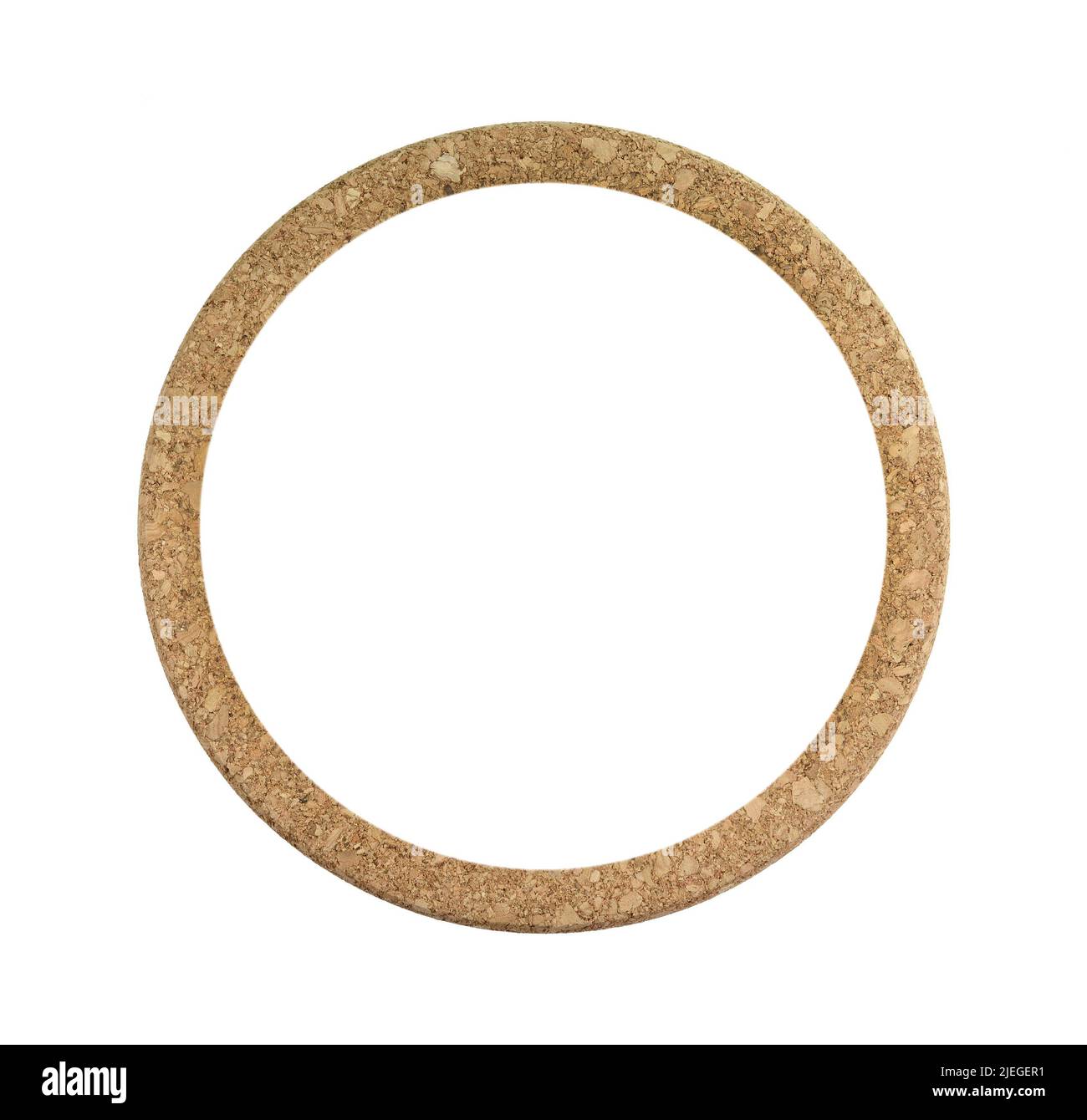 Round cork frame isolated on white Stock Photo - Alamy