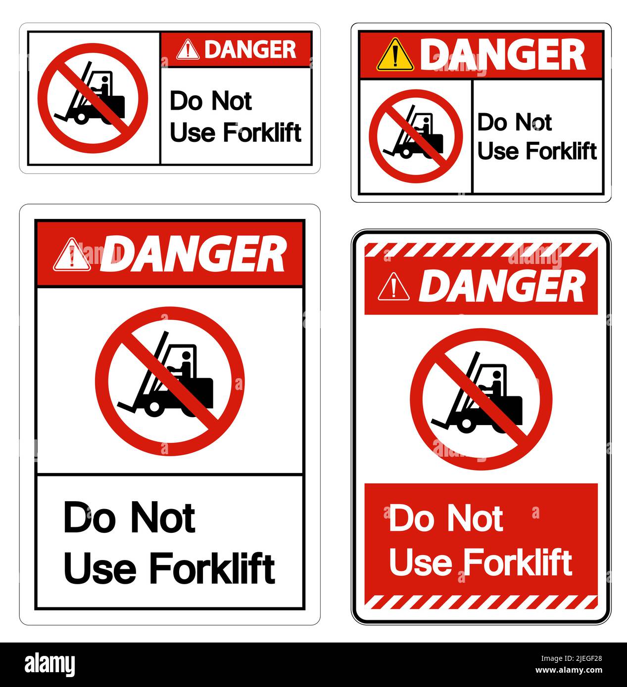Danger Do Not Use Forklift Sign On White Background Stock Vector Image ...