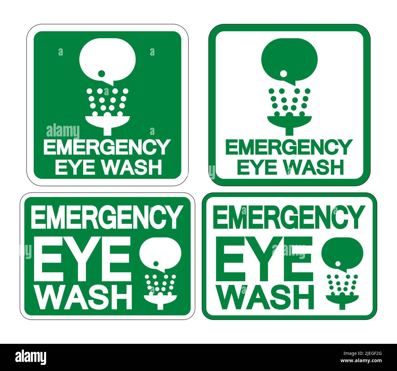 Emergency Eye Wash Sign Isolate On White Background,Vector Illustration ...