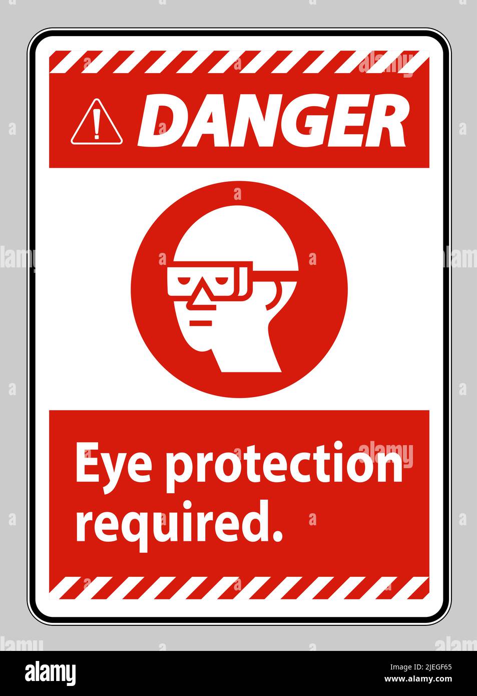 Danger Sign Eye Protection Required on white background Stock Vector ...