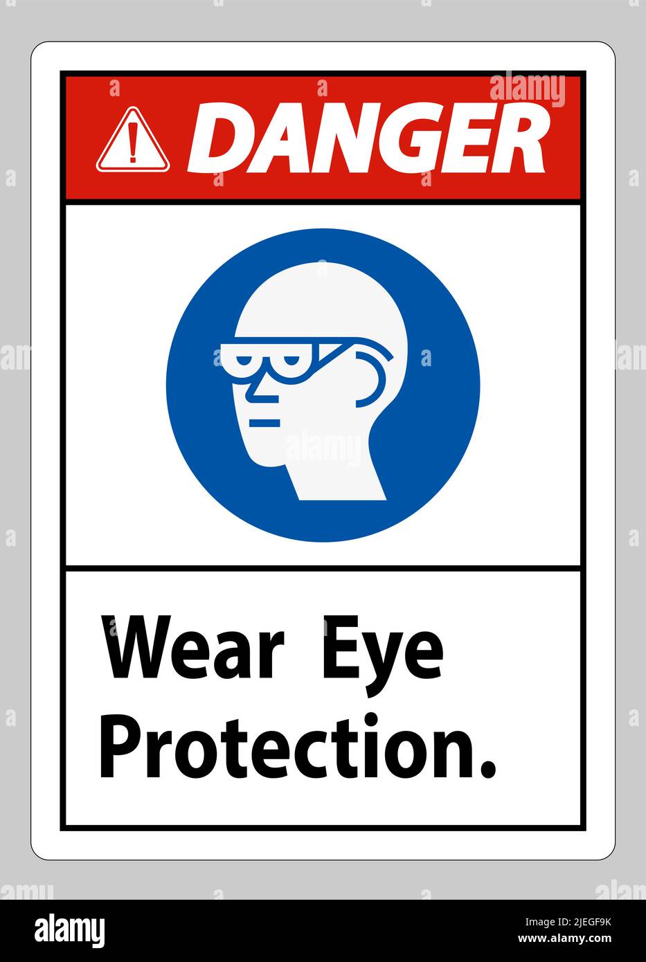 Danger Sign Wear Eye Protection on white background Stock Vector Image ...