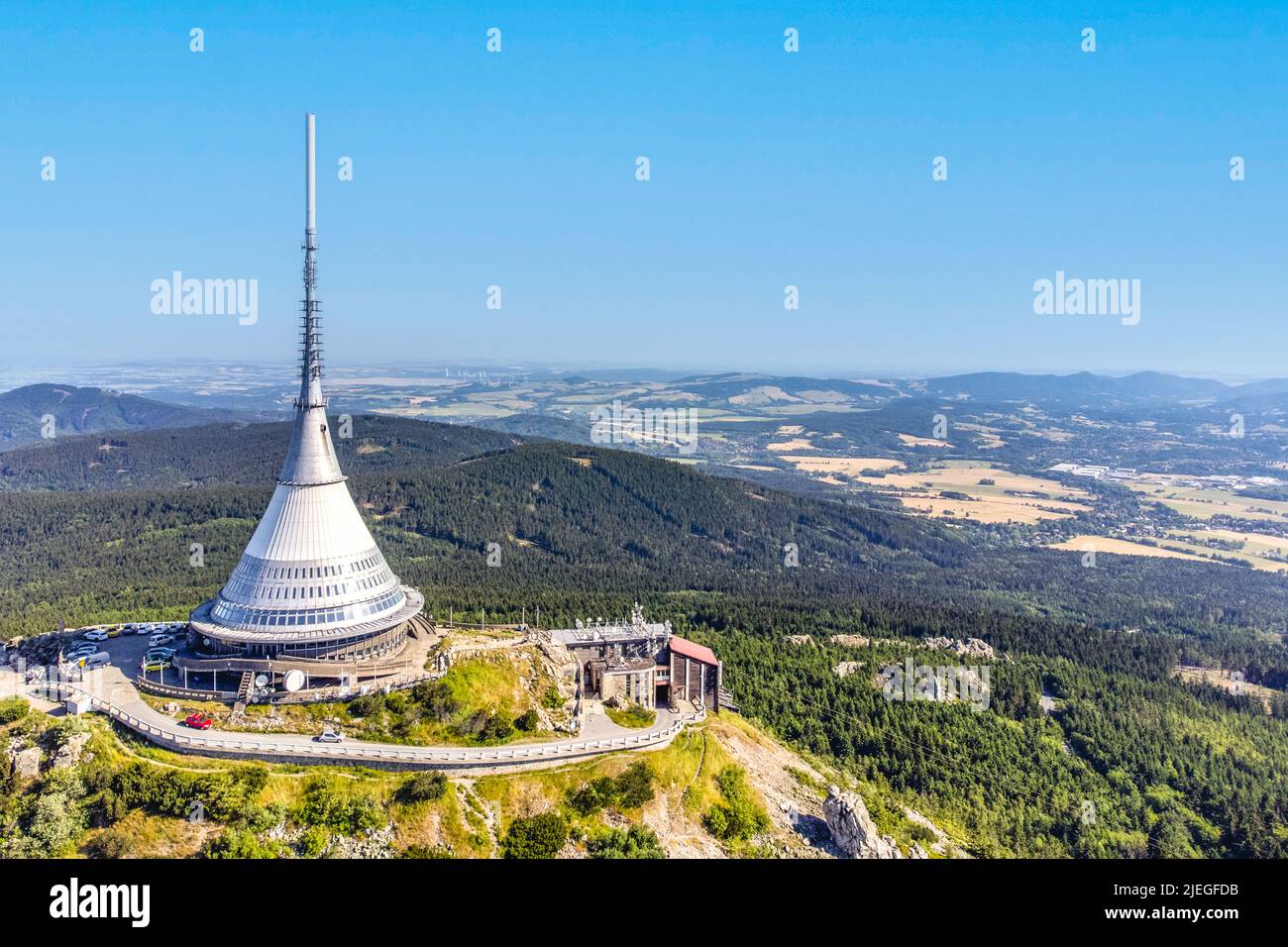 Jested Mountain Hotel from above Stock Photo - Alamy