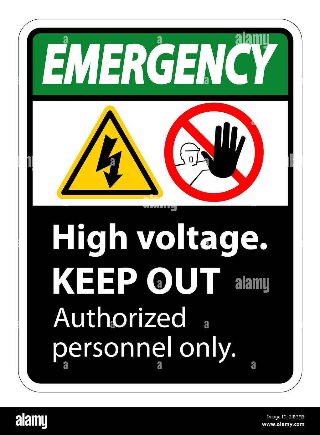 Emergency High Voltage Keep Out Sign Isolate On White Background,Vector ...