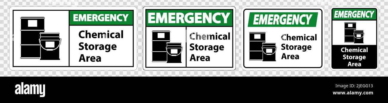 Emergency Chemical Storage Symbol Sign Isolate on transparent ...