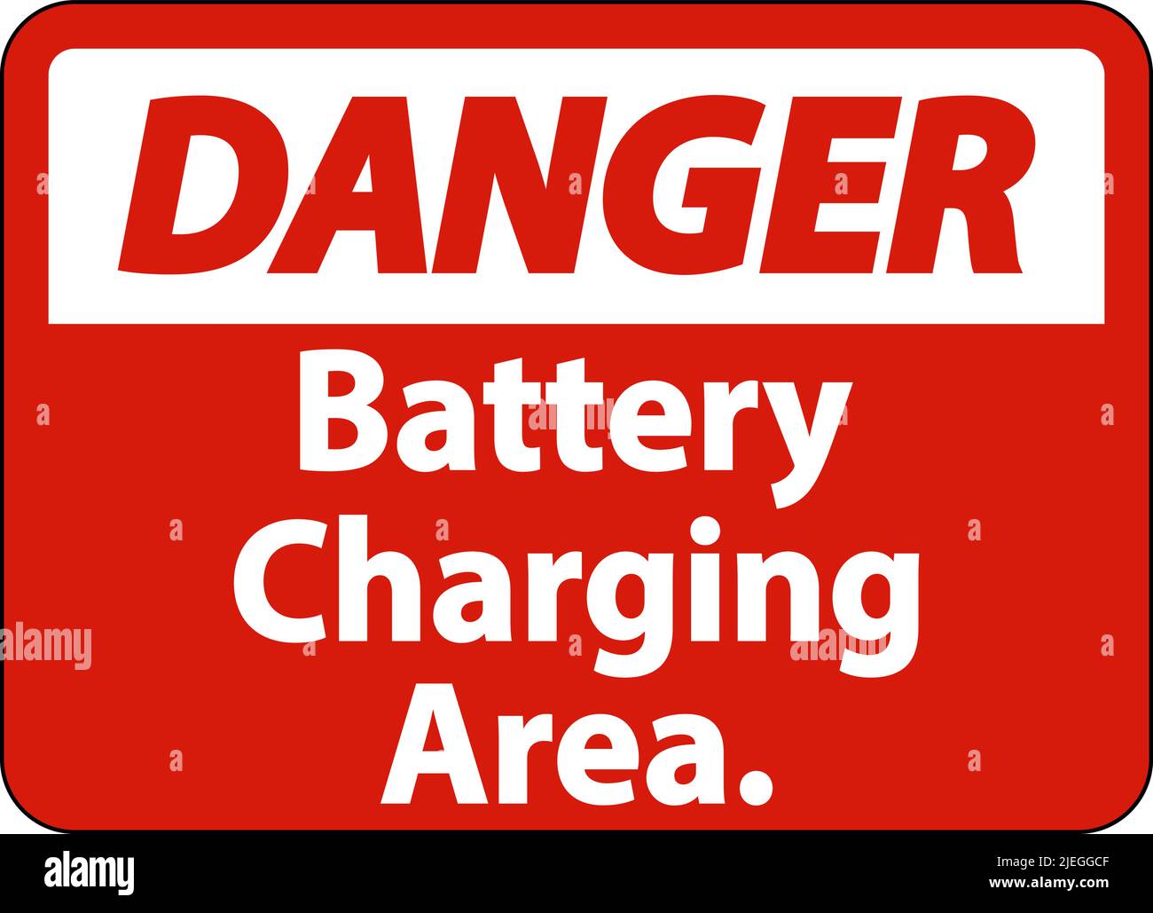 Danger Battery Charging Area Sign On White Background Stock Vector ...