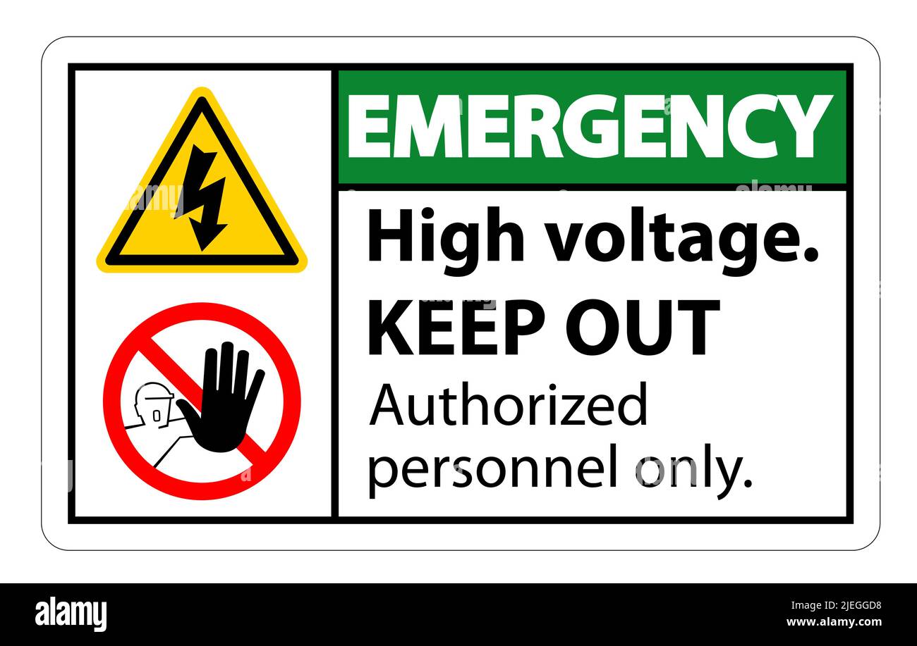 Emergency High Voltage Keep Out Sign Isolate On White Background,Vector ...