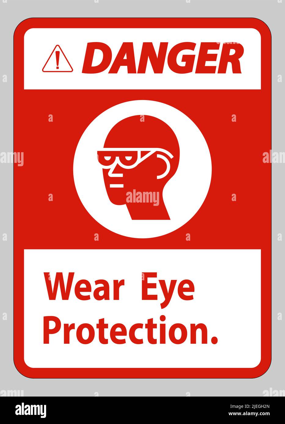 Danger Sign Wear Eye Protection on white background Stock Vector Image ...