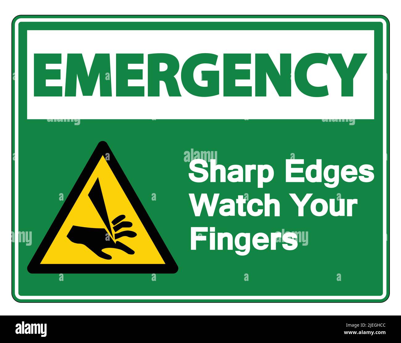Emergency Sharp Edges Watch Your Fingers Symbol Sign Isolate On White ...
